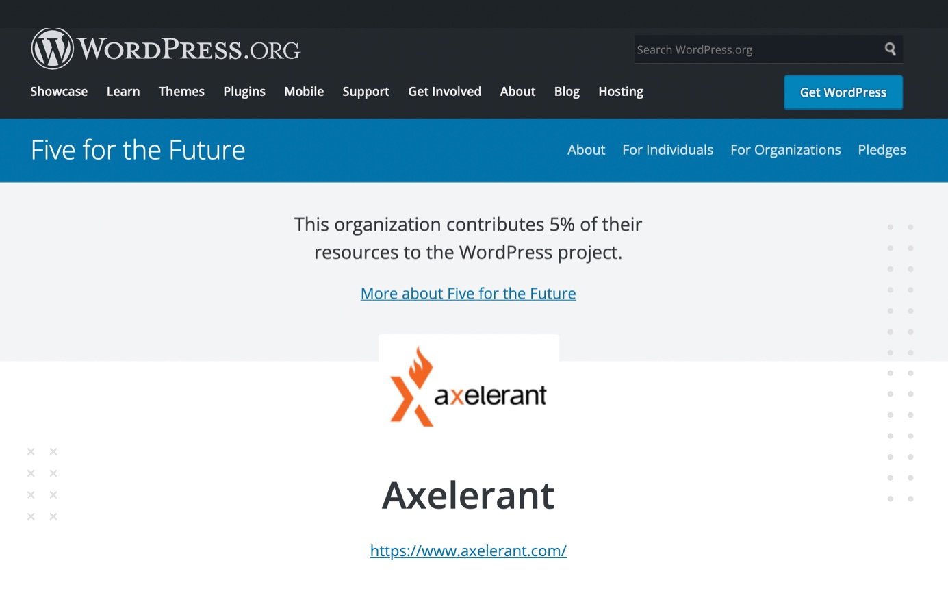 Axelerant Joins Five For The Future Movement